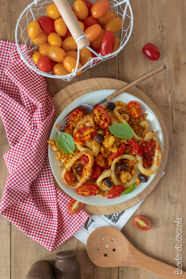 Calamari gratinati alla mediterranea - Brodo di coccole